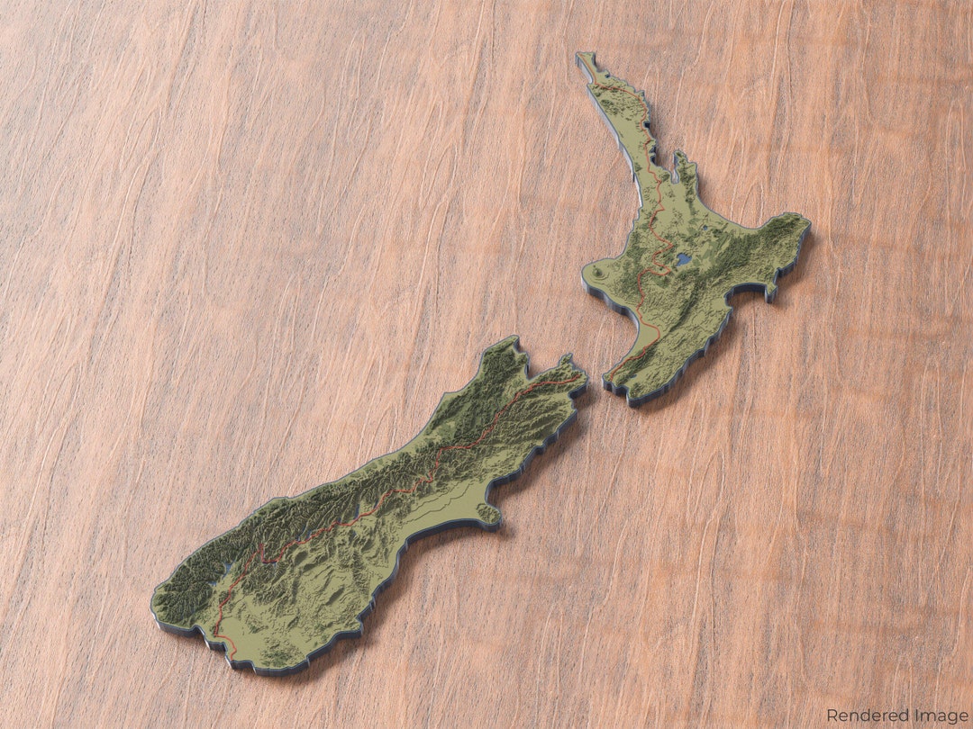 Te Araroa Trail 3D Map | Trail Map Wall Art | New Zealand Aotearoa ...