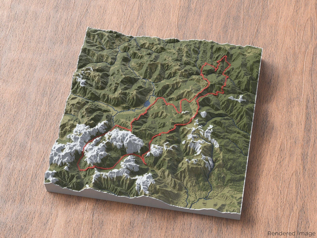 Peaks of the Balkans 3D Map | Hiking Trail Map Art | Albania Kosovo ...