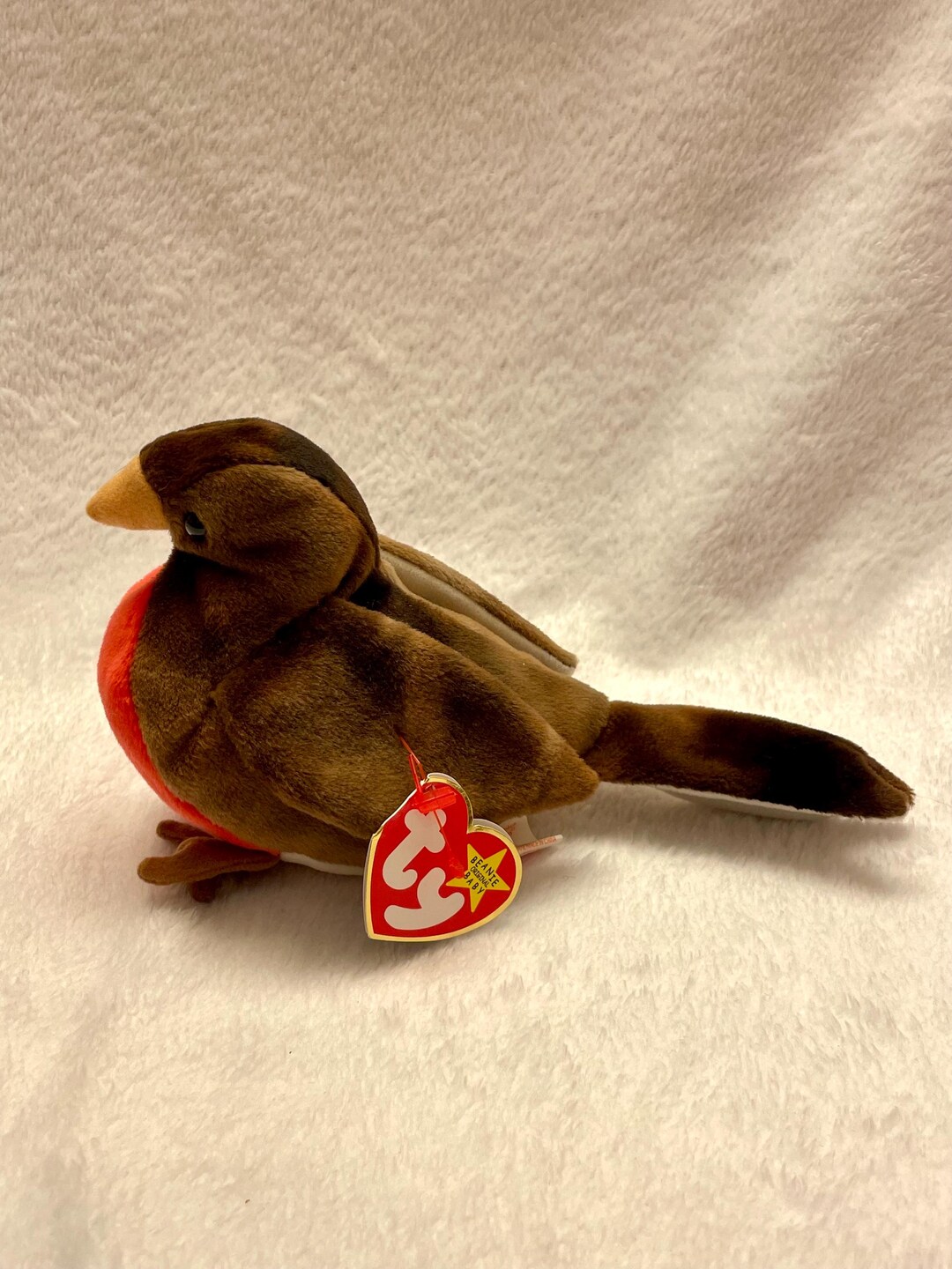 TY - FACTORY ERROR (double Red Tag Stub) - Early the Robin Beanie Baby ...