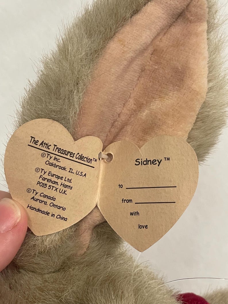 TY Attic Treasures: Sidney the Rabbit - Etsy