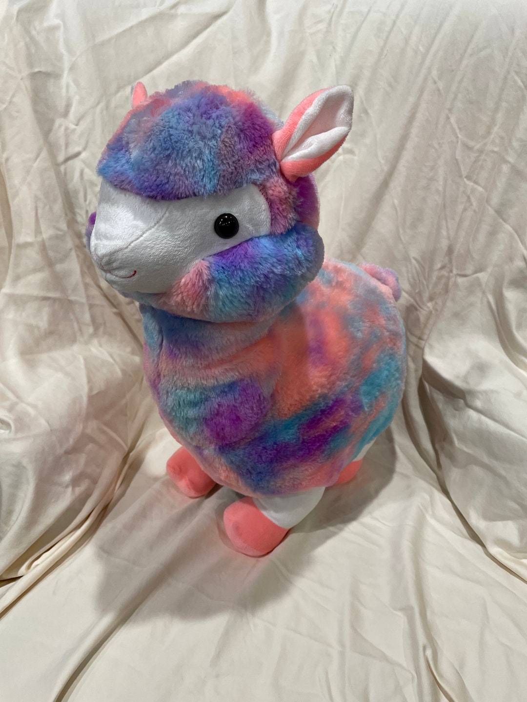 JUSTICE Llama/alpaca Cotton Candy/tie Dye Plush JUMBO - Etsy