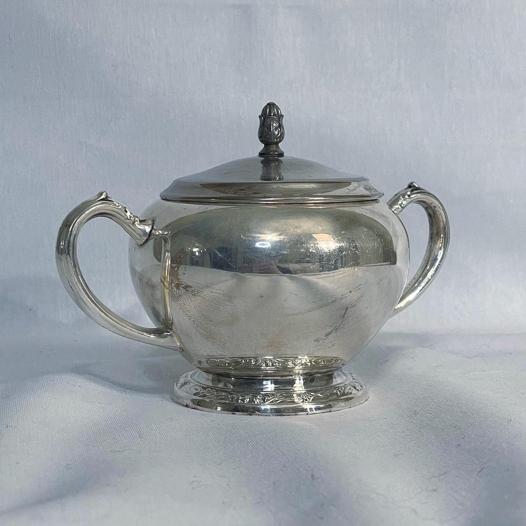 Vintage 1940s Oneida Silver Sugar Bowl - Etsy