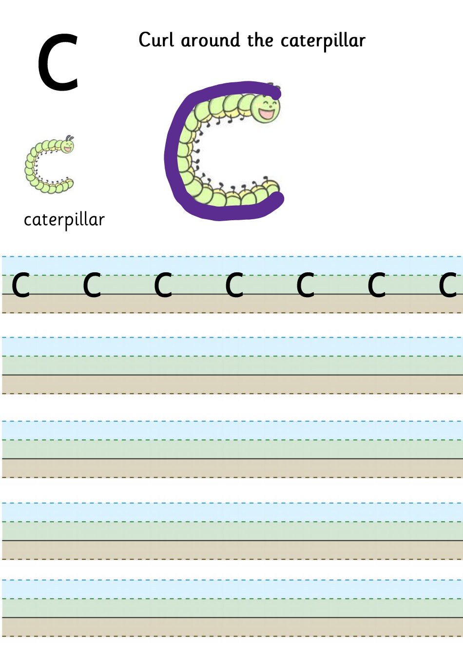 Letter Formation Handwriting Worksheets - Multisensory: Visual & Phrase ...
