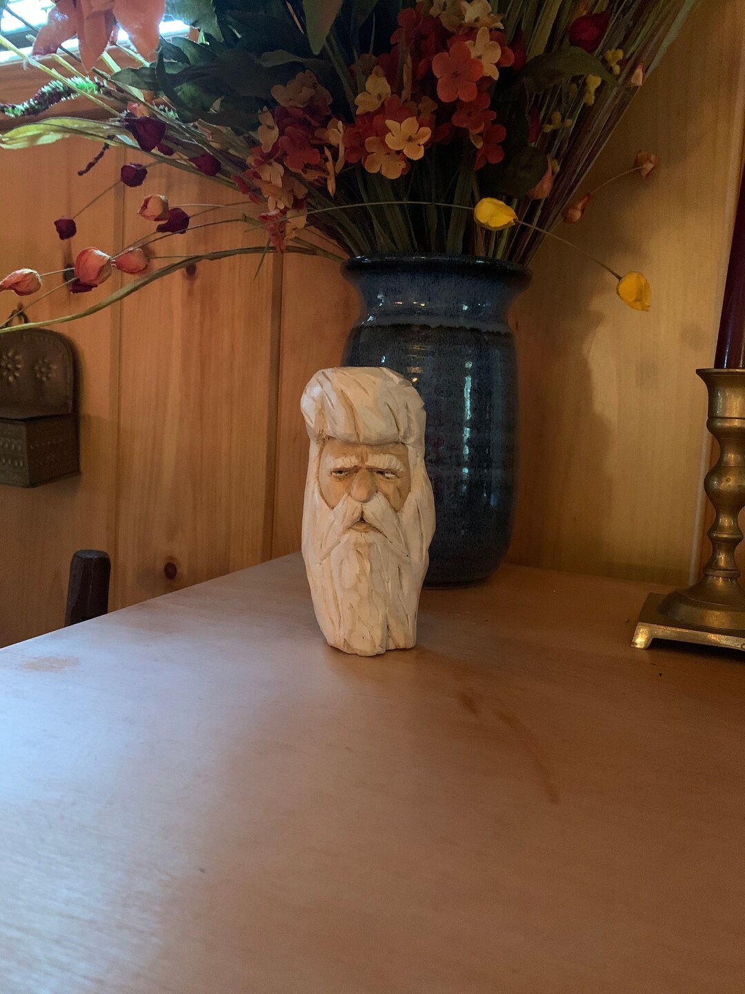 Hand Carved White Wizard Decoration - Etsy