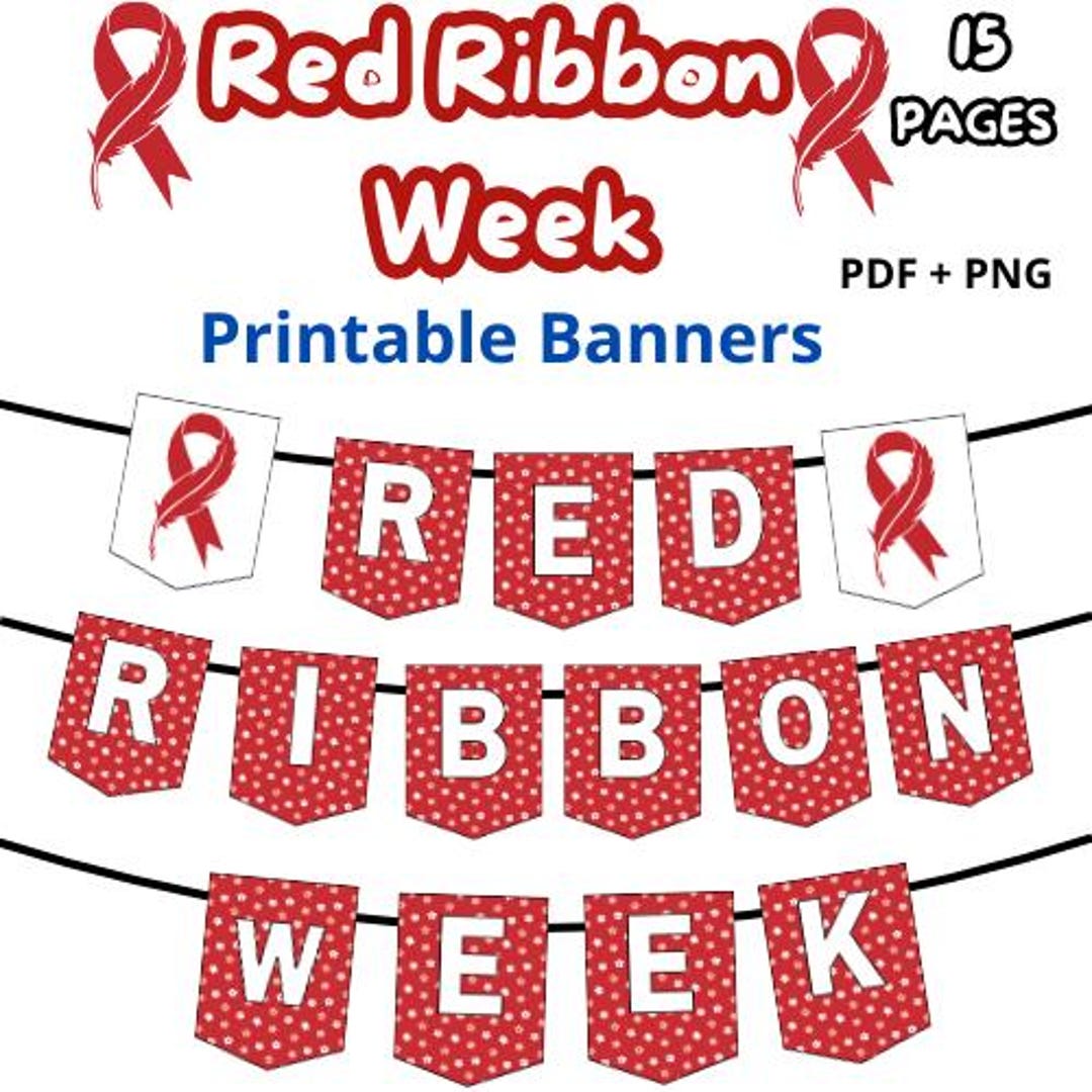 Red Ribbon Week Banner Printable / Red Ribbon Week Bulletin Board Decor ...