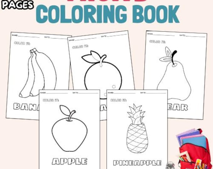 Fruit Coloring Pages for Kids, Fruits, Tropical, Activity Sheets for ...