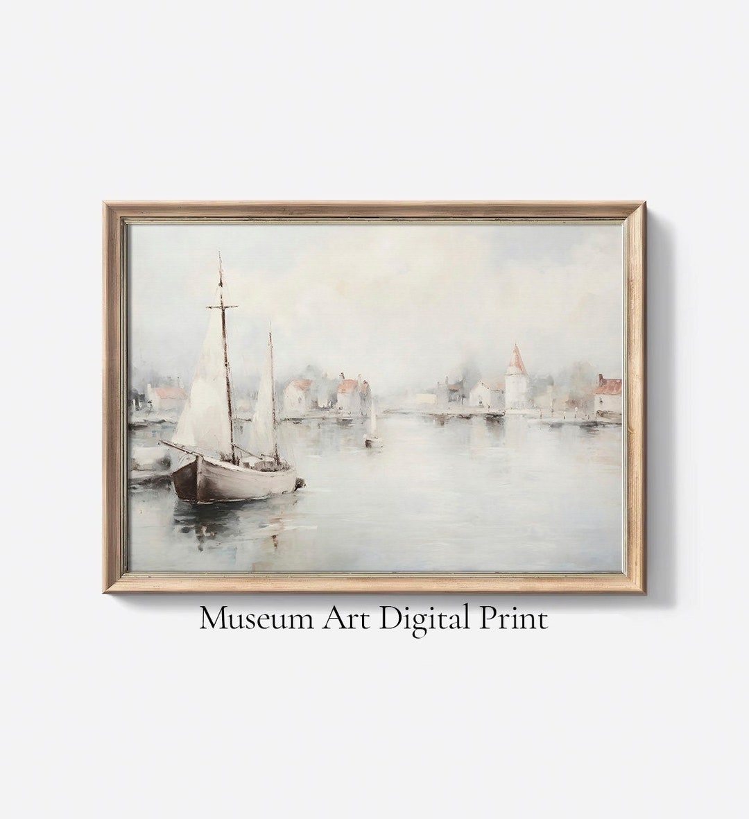 Vintage Ocean Harbor Print Printable Wall Art Vintage Museum Art ...