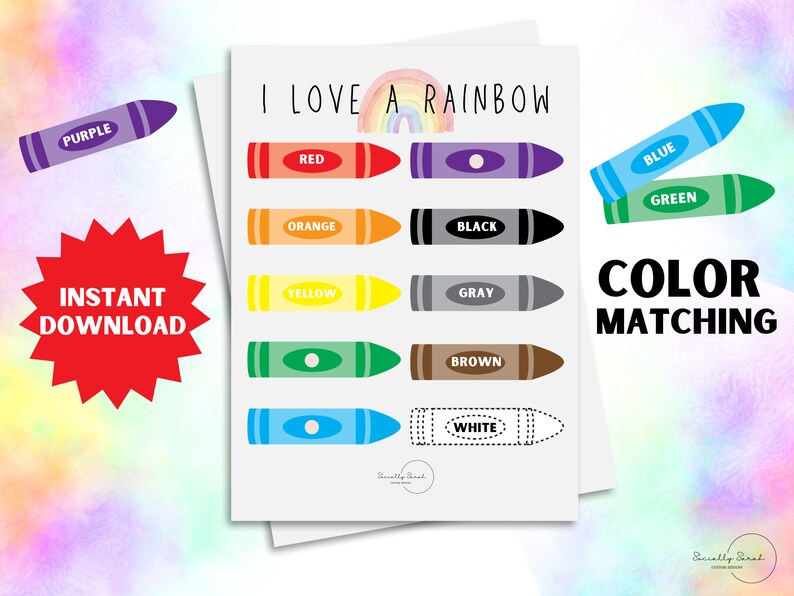Color Matching Game, Busy Book Printable, Educational Activity ...