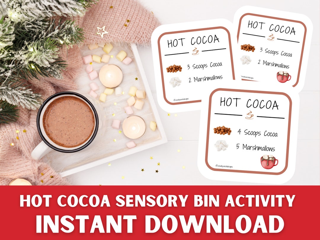 Hot Cocoa Recipe Cards, Winter Sensory Bin, Hot Chocolate, Winter ...