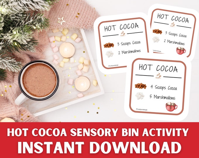 Hot Cocoa Sensory Bin Kit, Hot Chocolate Kit, Christmas Gift, Preschool ...