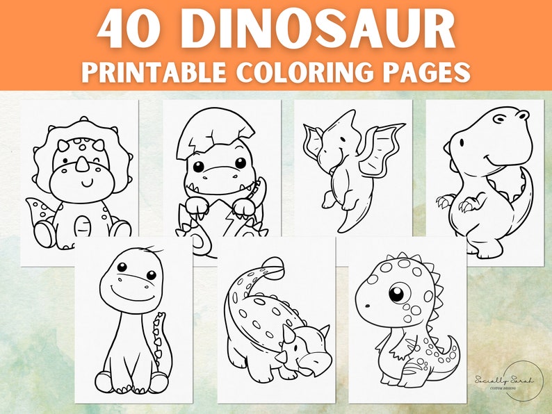 40 Easy Dinosaur Coloring Pages for Kids Toddlers Preschoolers Toddlers ...