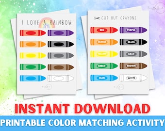 Color Matching Game, Busy Book Printable, Educational Activity ...