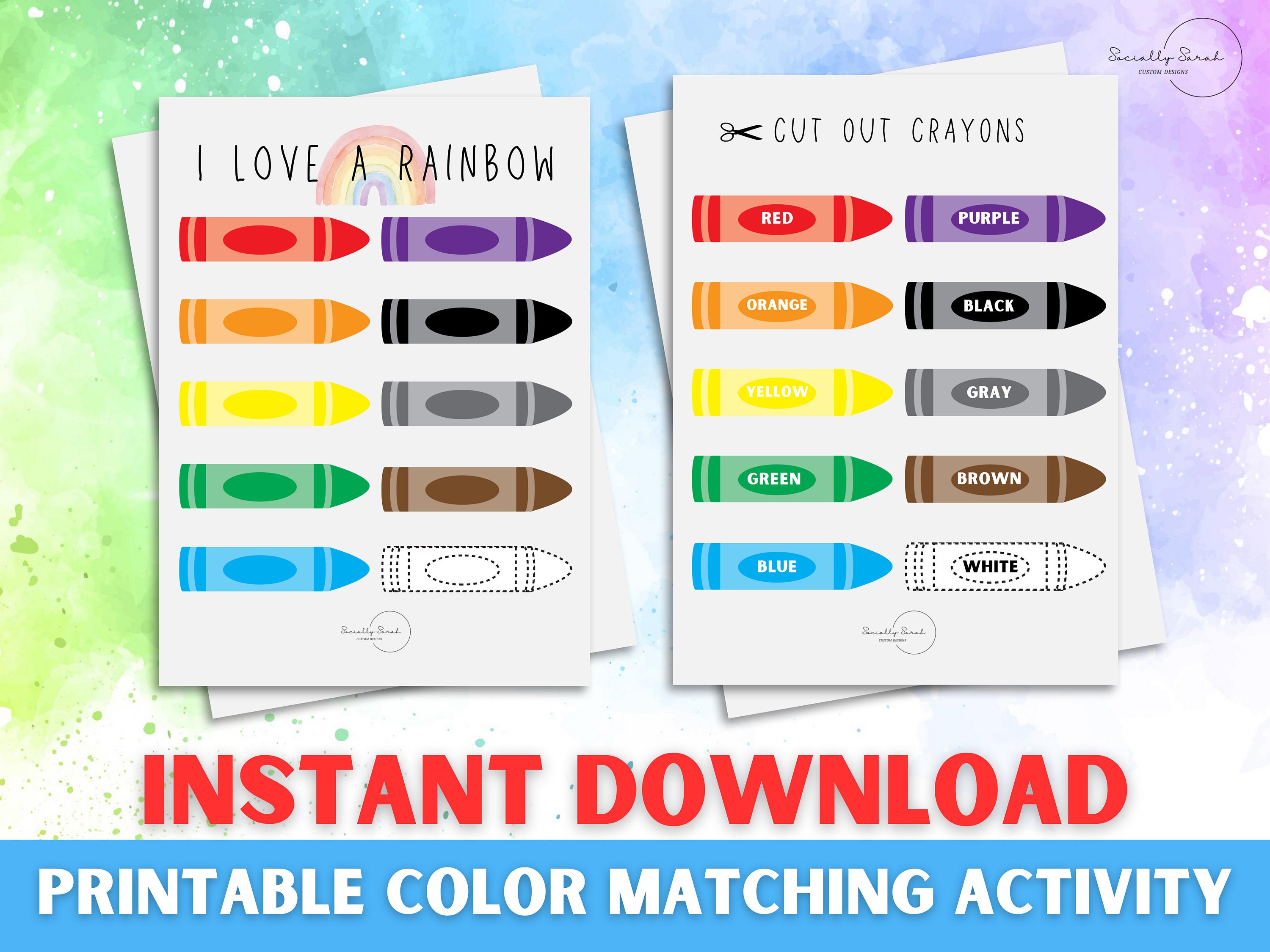 Color Matching Game, Busy Book Printable, Educational Activity ...
