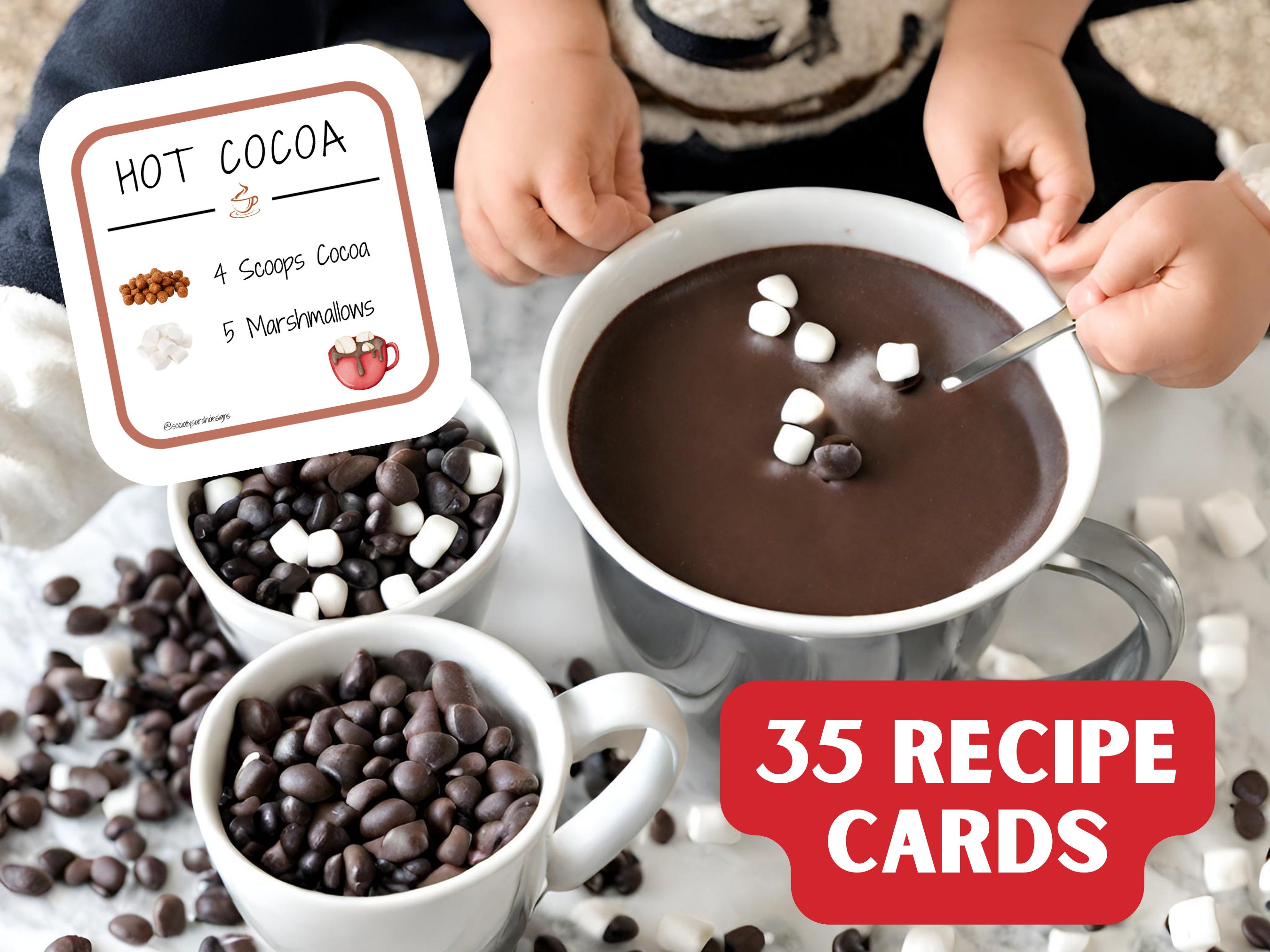 Hot Cocoa Recipe Cards, Winter Sensory Bin, Hot Chocolate, Winter ...