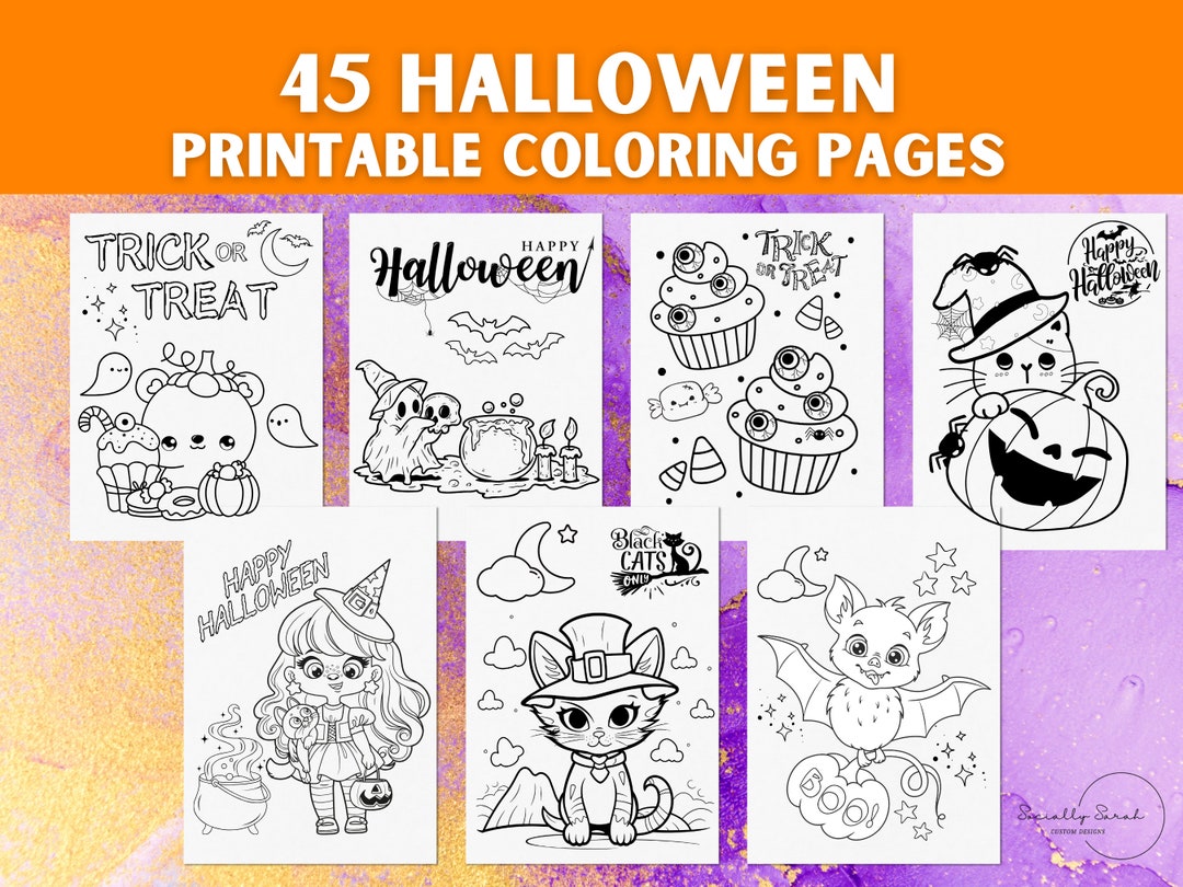 Halloween Coloring Pages for Kids Toddlers Preschoolers | Spooky Fun ...