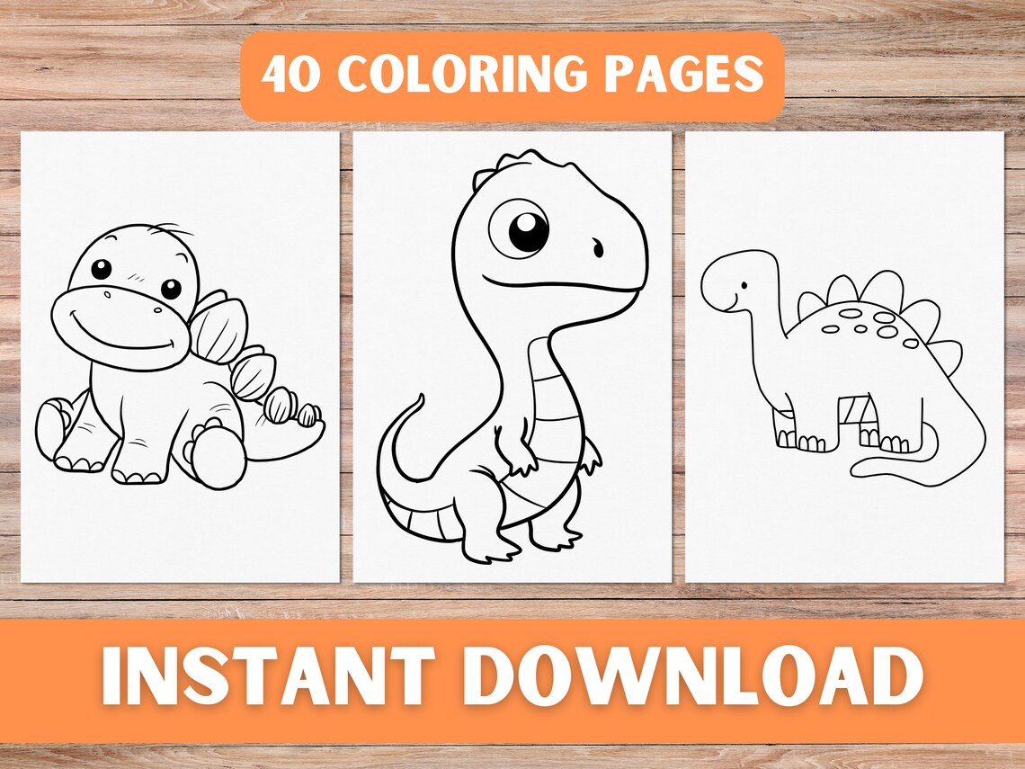 40 Easy Dinosaur Coloring Pages for Kids Toddlers Preschoolers Toddlers ...