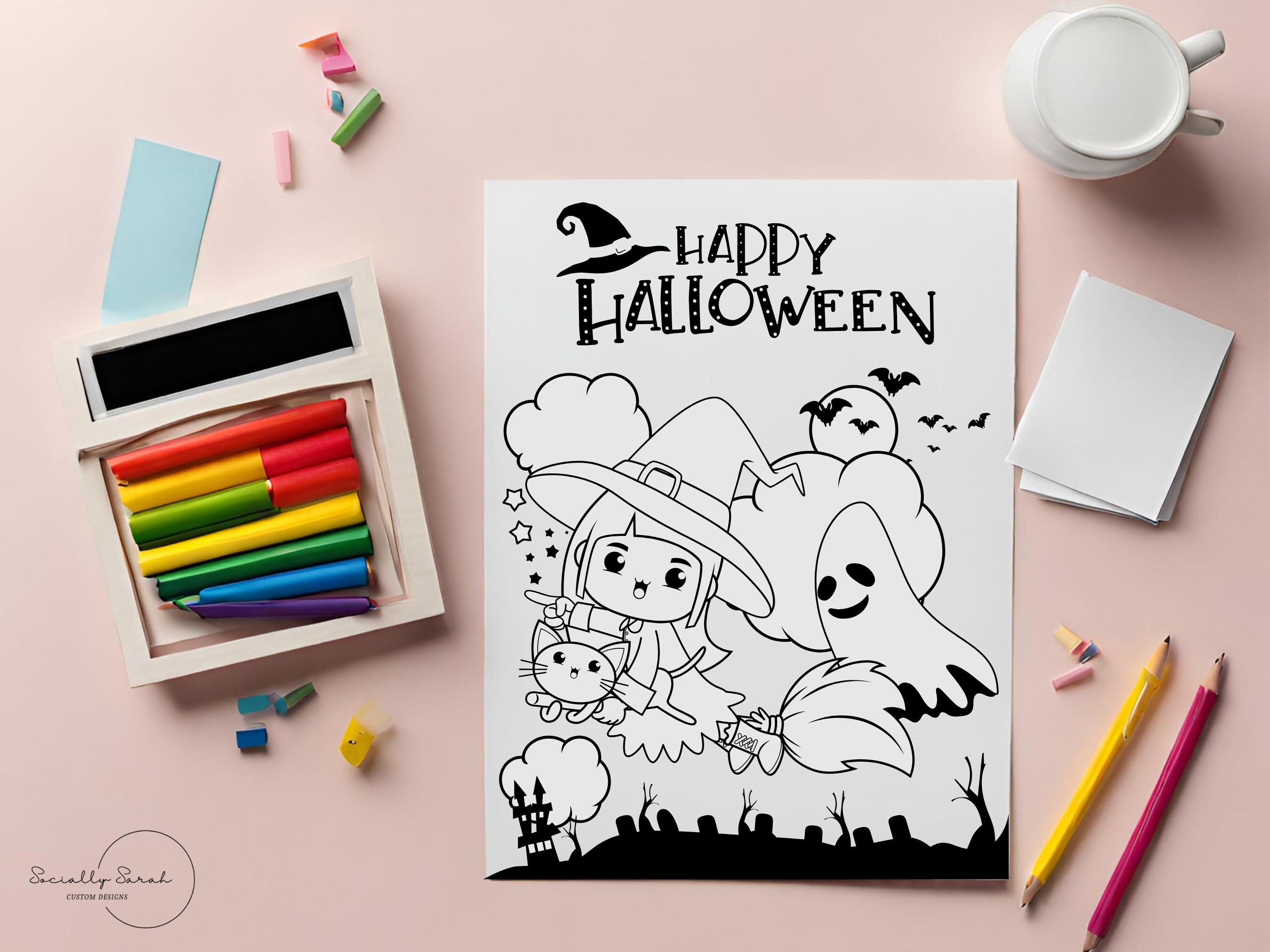 Halloween Coloring Pages for Kids Toddlers Preschoolers | Spooky Fun ...