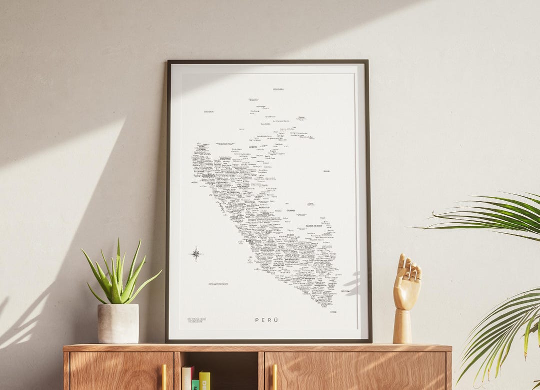 Peru Map Poster – Minimalist Wall Art – Cusco Lima Map Print – Black ...