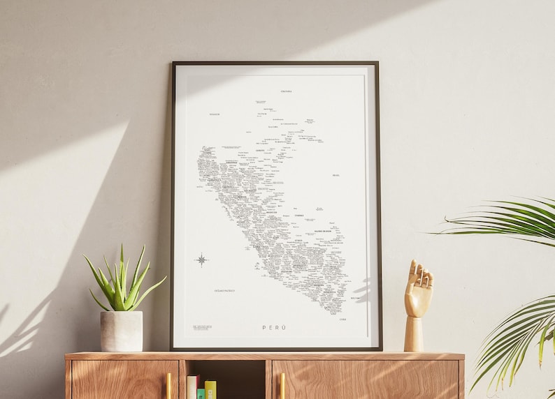 Peru Map Poster – Minimalist Wall Art – Cusco Lima Map Print – Black ...