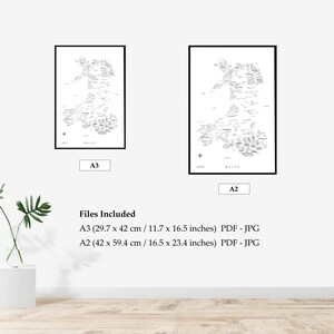 Wales Map Print, Wales UK Map Art Poster, Travel Poster, Wales Map Art ...