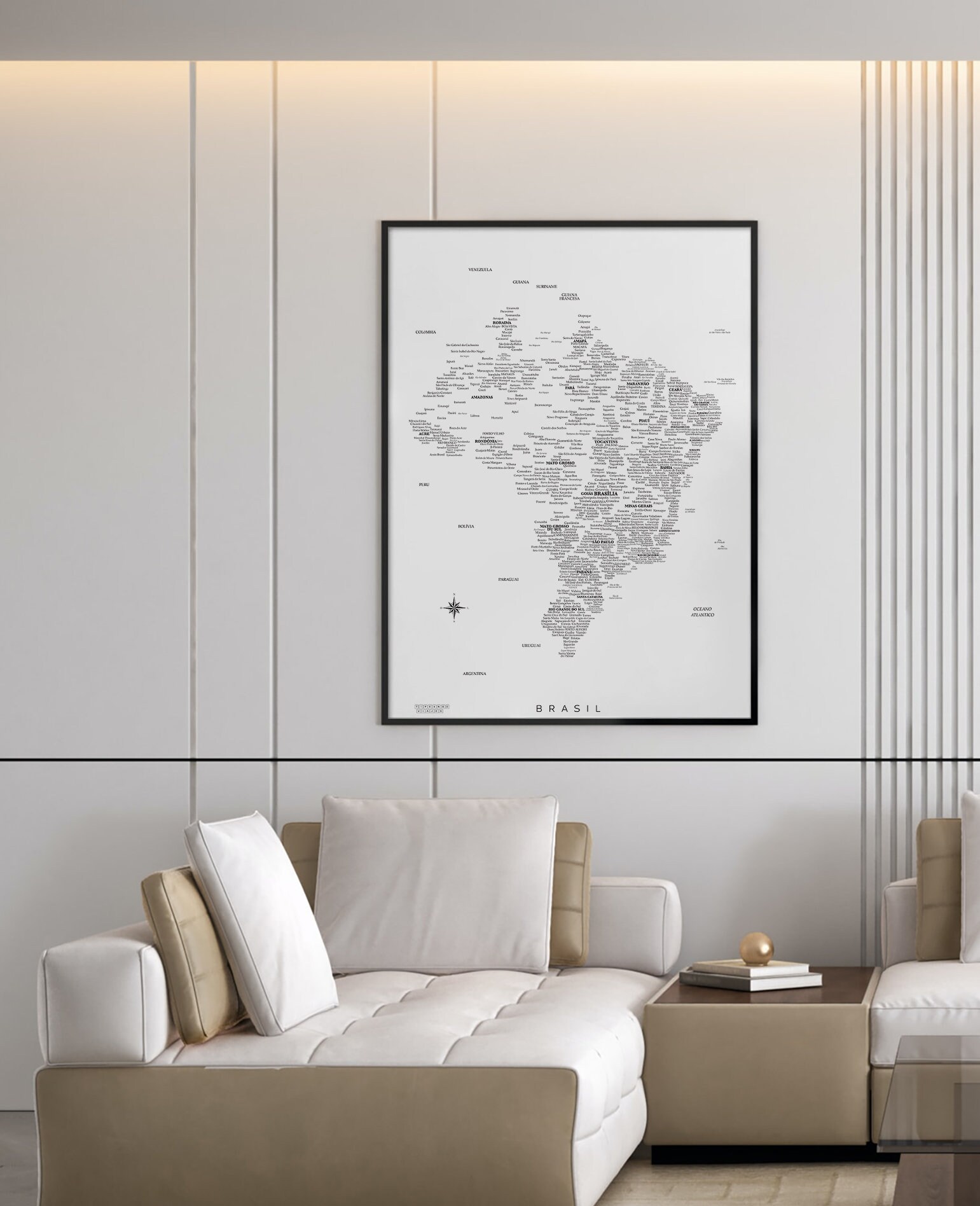 Brazil Map, Brasil Map Poster Print, Brazil Typography Word, Brasil ...