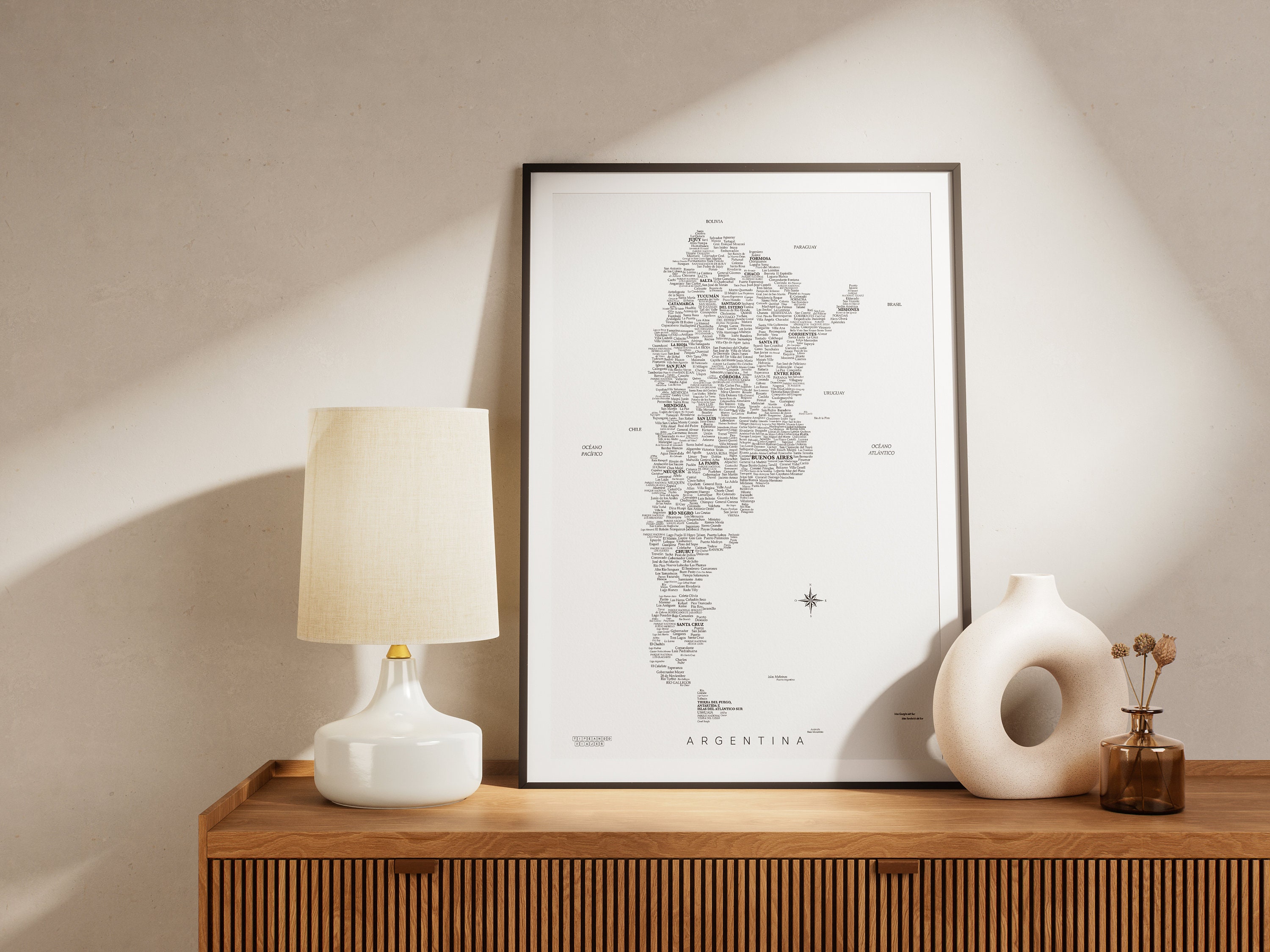 Argentina Map Wall Print, Argentina Map Poster Print, Country Map Print ...