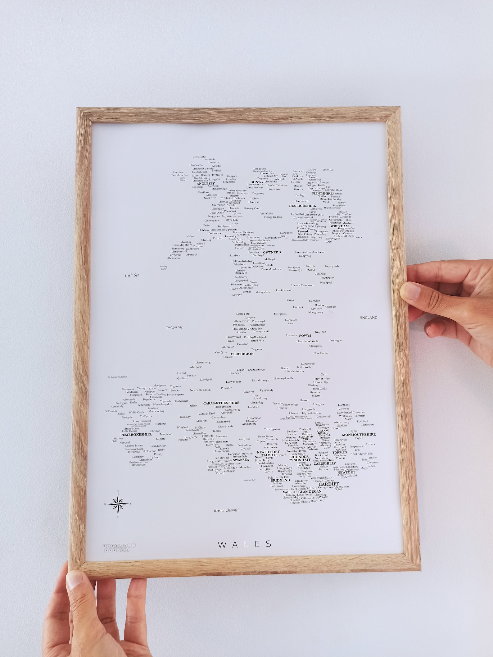 Wales Map Print, Wales UK Map Art Poster, Travel Poster, Wales Map Art ...