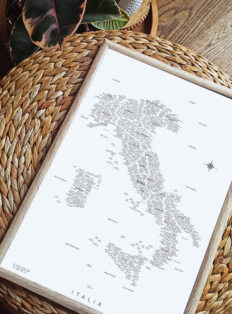 Italy Map Print, Italy Wall Art, Italy Map Poster Print, Countries Map ...
