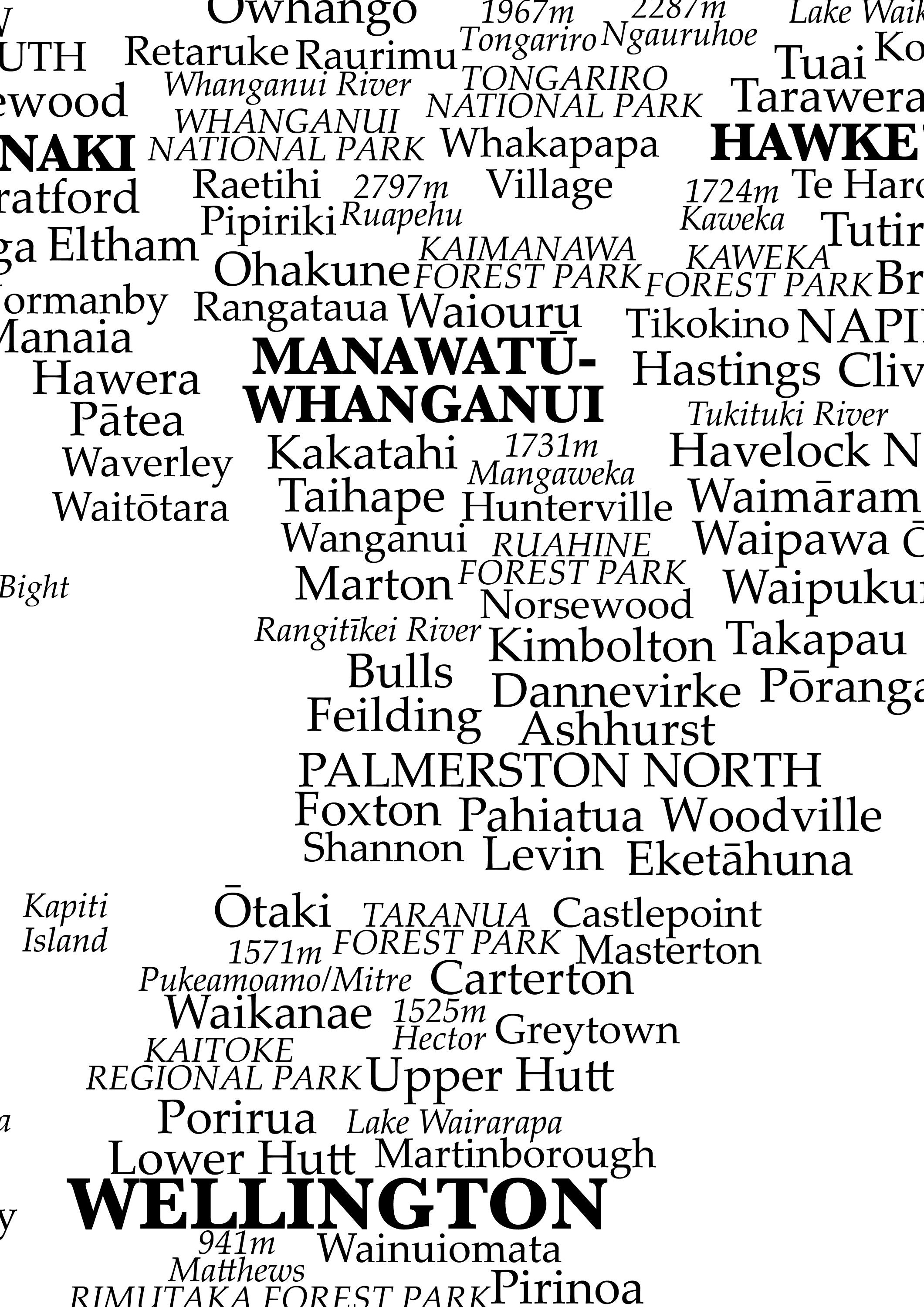 New Zealand Map Poster – Minimalist NZ Wall Art Print – Travel Decor ...