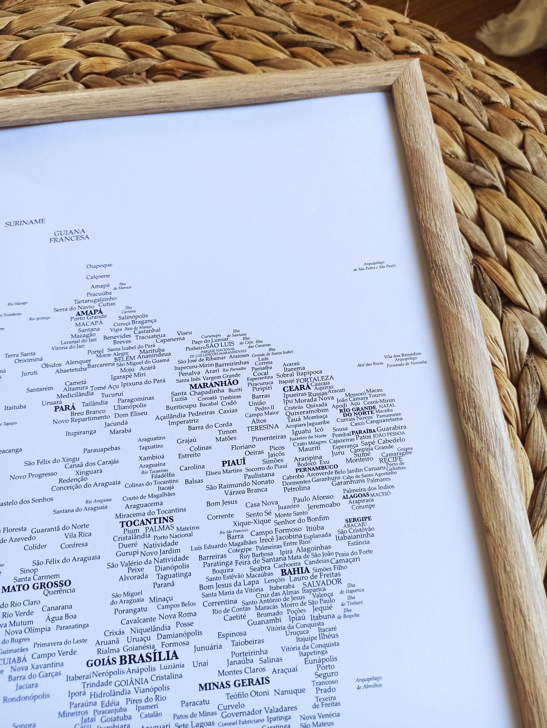 Brazil Map, Brasil Map Poster Print, Brazil Typography Word, Brasil ...