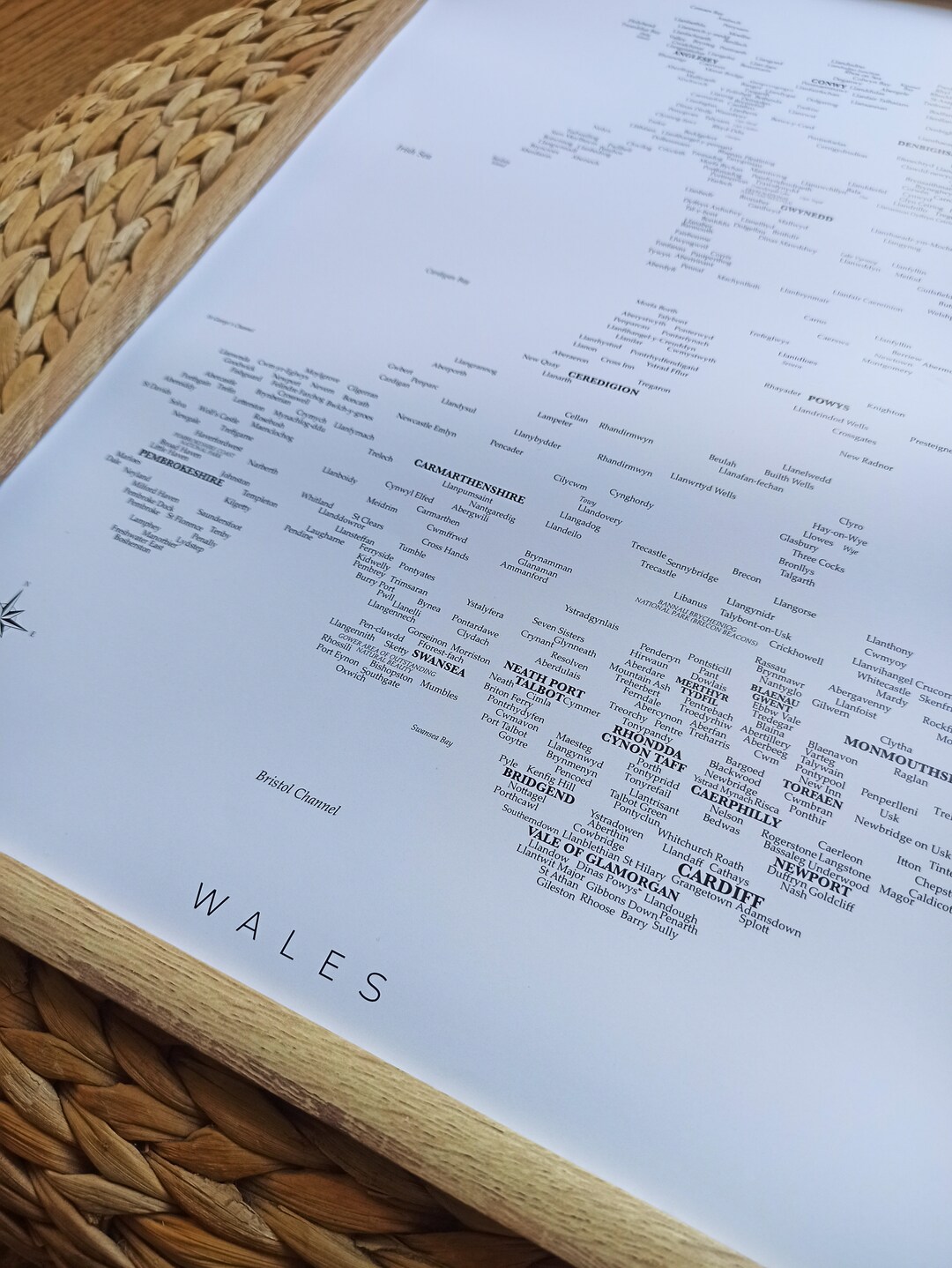 Wales Map Poster – Minimalist UK Wall Art – Wales Map Print – Black ...