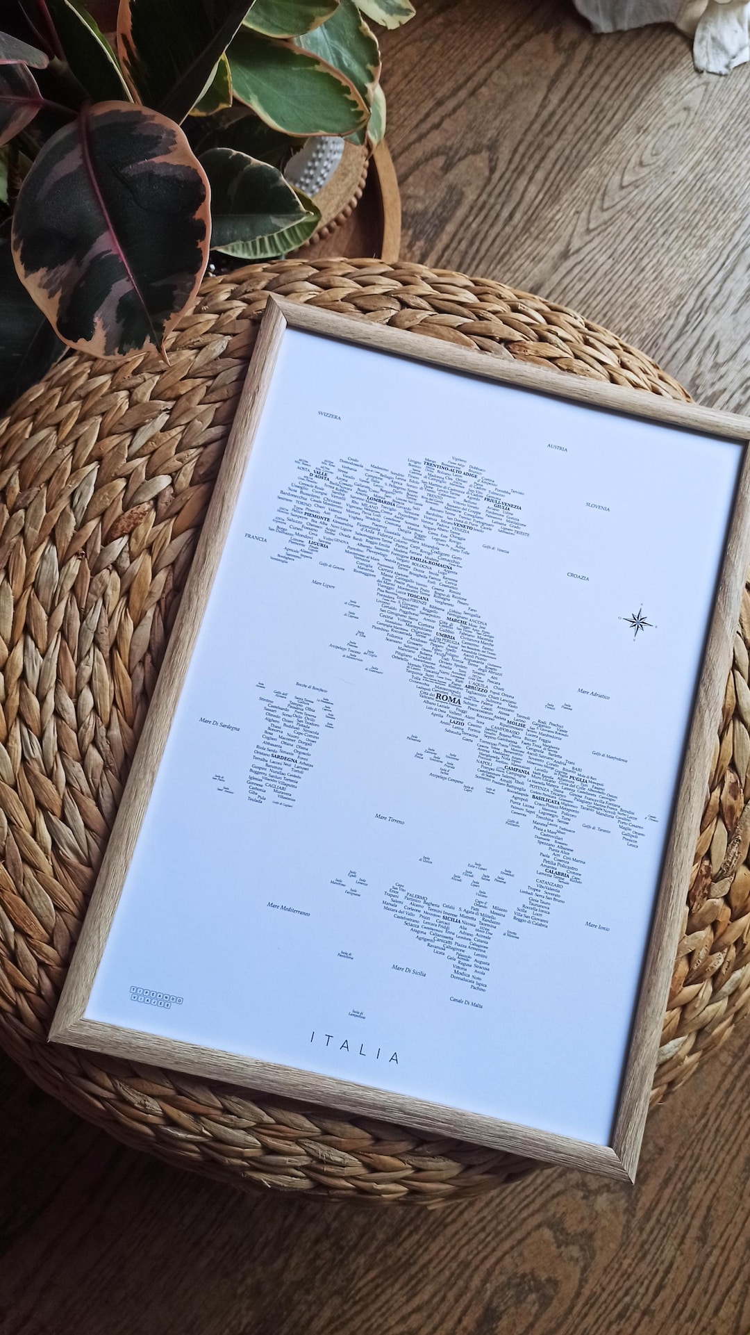 Italy Map Poster – Minimalist Italian Wall Art – Black and White Map ...