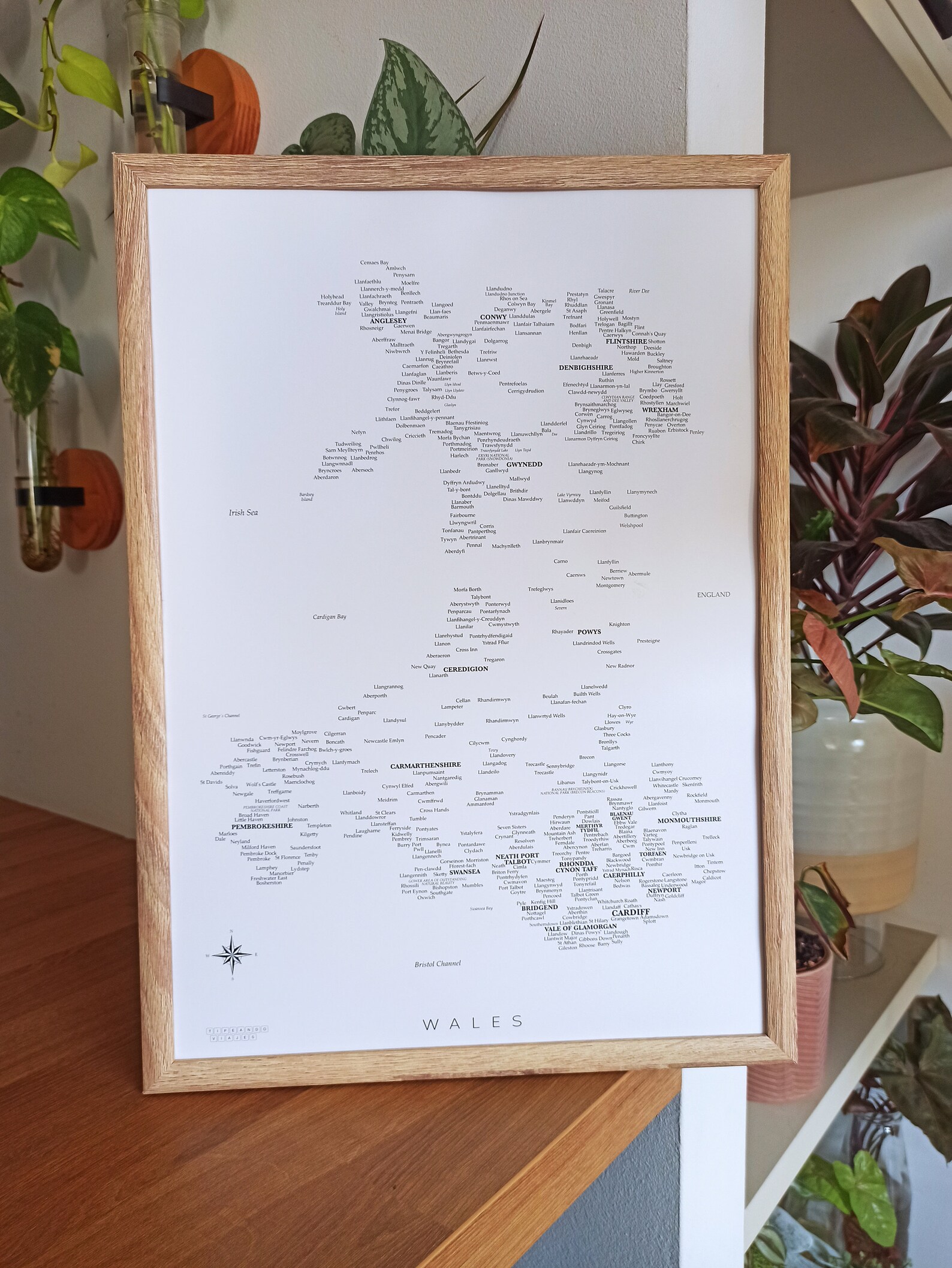 Wales Map Print, Wales UK Map Art Poster, Travel Poster, Wales Map Art ...