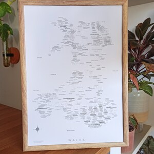 Wales Map Print, Wales UK Map Art Poster, Travel Poster, Wales Map Art ...