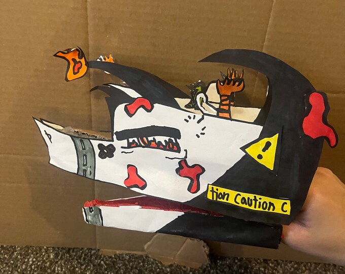 Handmade Paper Puppet Dragon Cardboard Base - Etsy