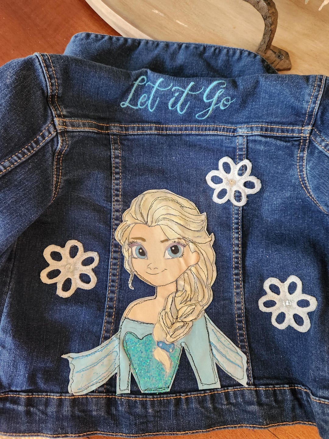 Frozen Elsa Hand Painted Jean Jacket - Etsy