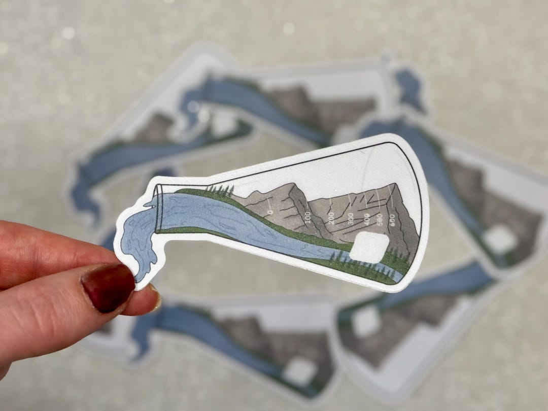 Erlenmeyer Flask Mountain Range Sticker | Science and Nature Decal for ...