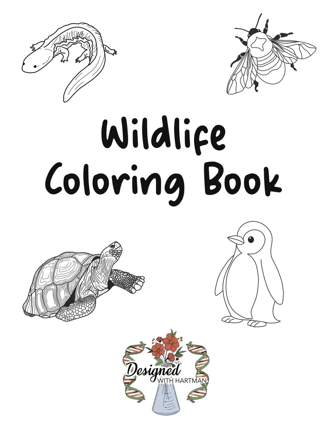 Wildlife DIGITAL Coloring Book, 8 Cute Wildlife Coloring Pages - Etsy