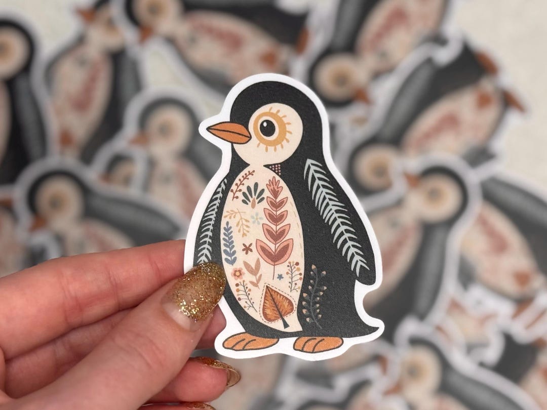 Penguin Sticker | Scandinavian Nature and Wildlife, Decal for Laptops ...