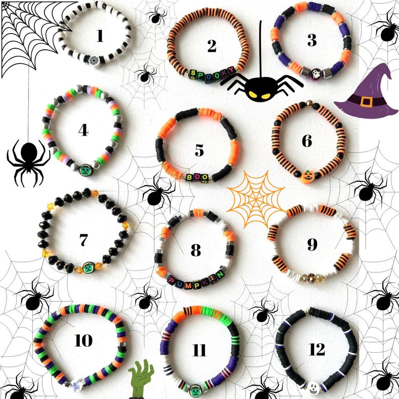 Witchy Halloween Beaded Bracelet Spooky Jewelry for a Magical Look ...