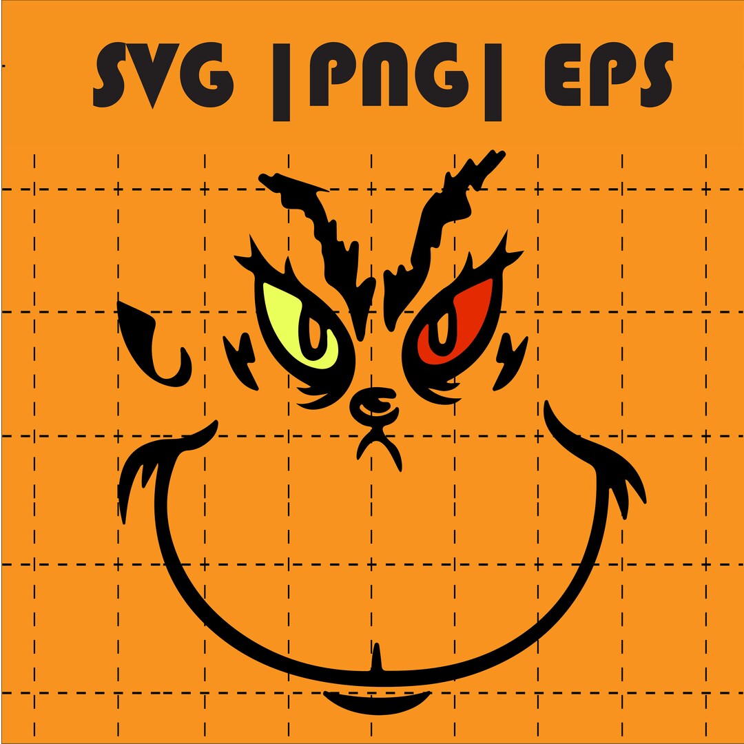 SVG Layered Grinch Grinch Face Yellow Eyes Cute Christmas - Etsy
