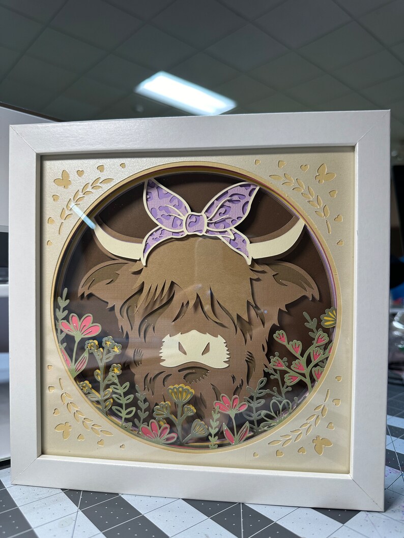Highland Cow Shadow Box - Etsy