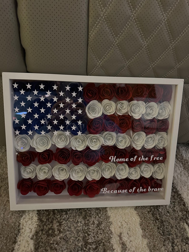 American Flag Shadow Box - Etsy