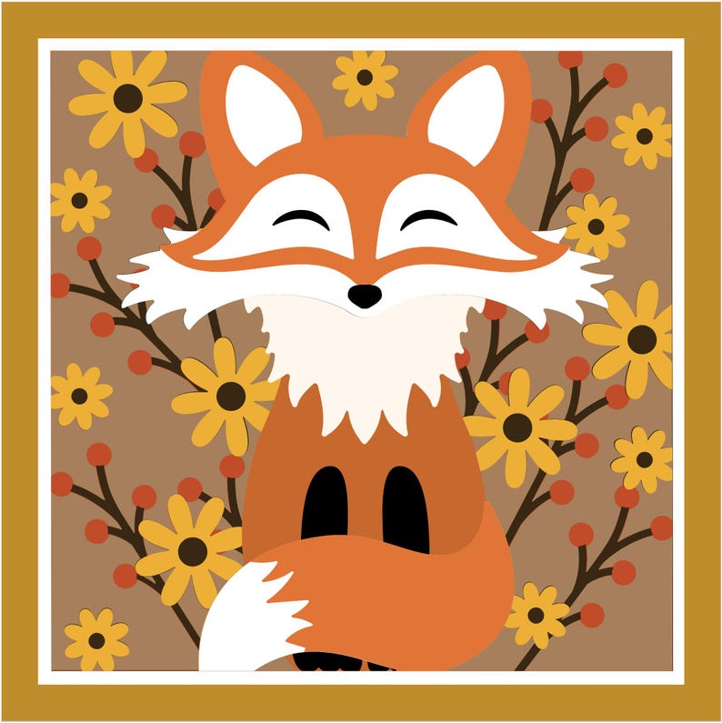 Fall Fox Shadow Box - Etsy