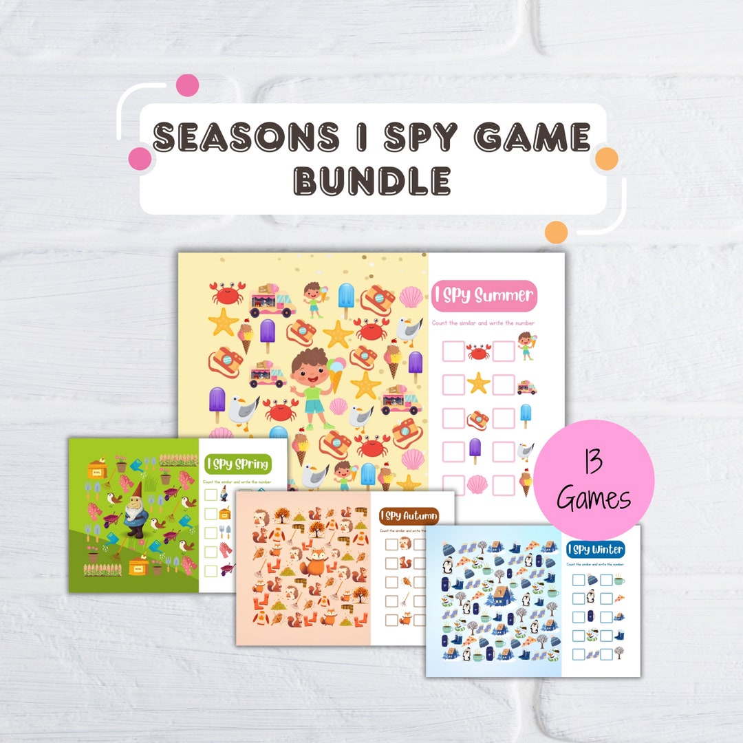 Counting Activity Seasons I Spy Bundle. Seasonal Themes for Young ...