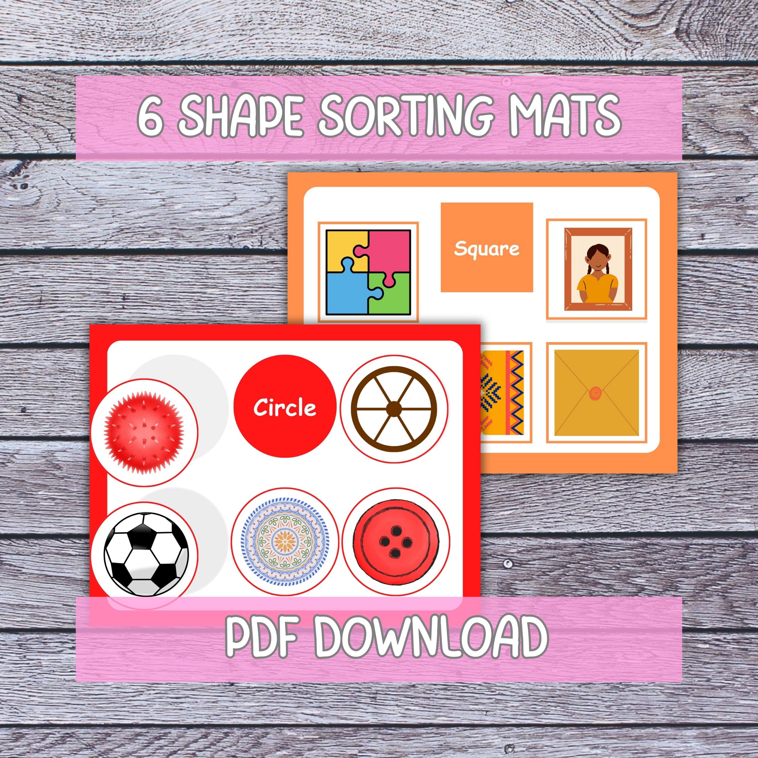 Interactive Shape Recognition Set. Educational Preschool Learning Kit. Sorting Mats and Cut Out ...
