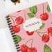 Cherry Spiral Notebook Girly Cherry Design Notebook Coquette Notebook ...