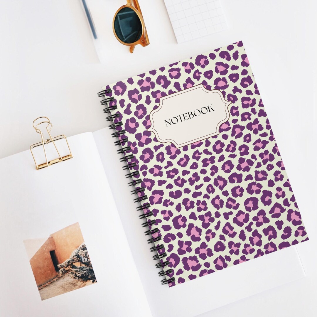 Pink Leopard Print Spiral Notebook Pink Notebook Girly Leopard Notebook ...