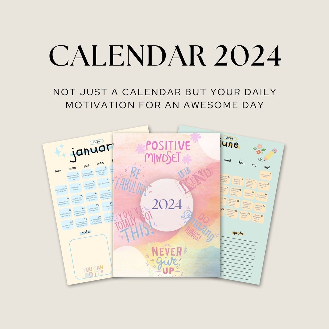 2024 Inspirational Calendar | Motivational Quotes | Wall Calendar ...