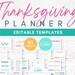 Thanksgiving Planner, Canva Template, Editable Planner, Goodnotes ...
